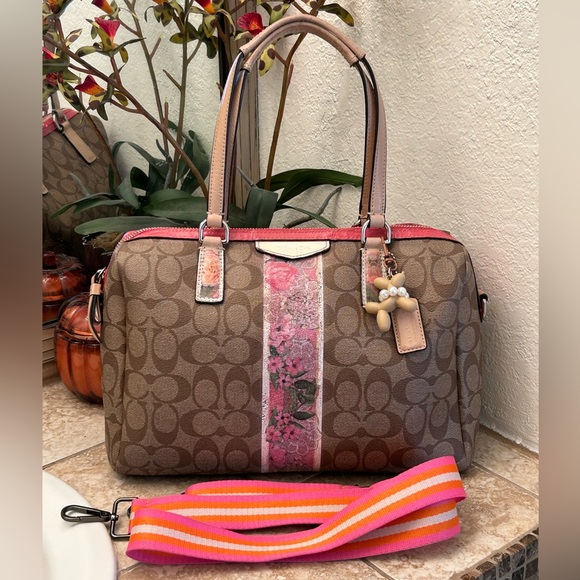 Coach | Bags | Authentic Coach Custom Signature Coatedcanvas Satchel ...
